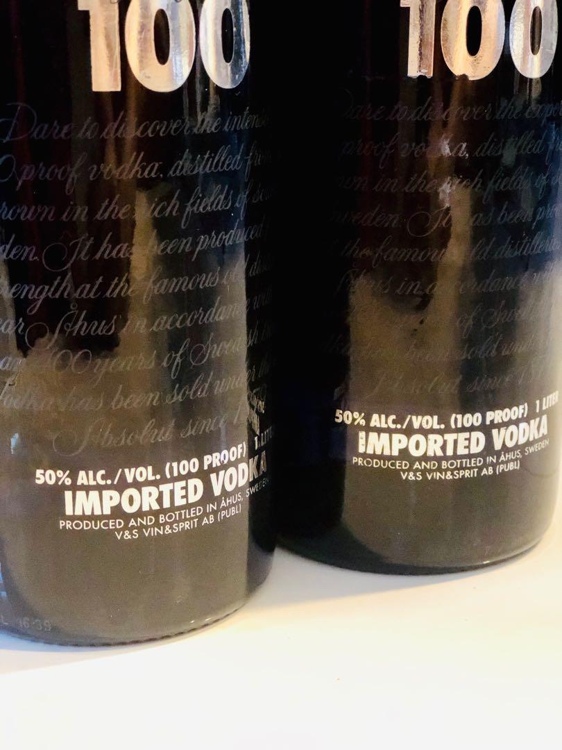 1L Absolut Vodka 100 50% ABV, Food & Drinks, Alcoholic Beverages on ...