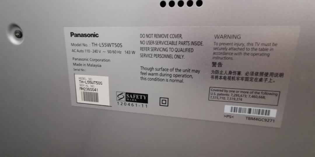 55" Panasonic LED FHD 3D Smart TV TH-L55WT50S, TV & Home Appliances, TV ...