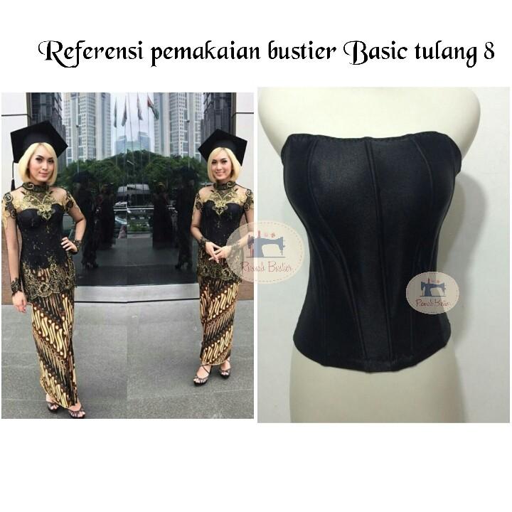 Bustier Longtorso Tulang 8 Satin Abutay Hitam best seller, Fesyen ...