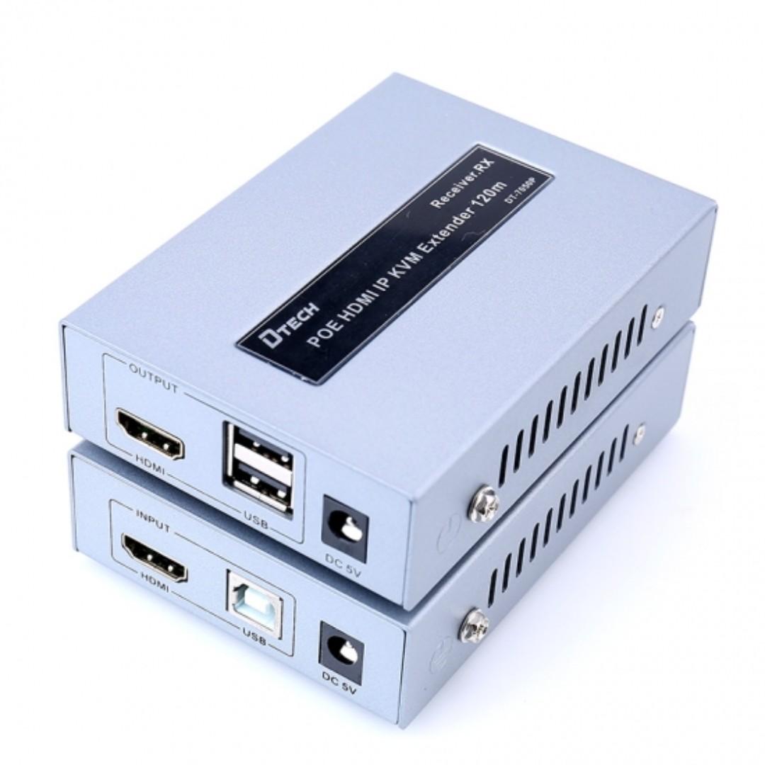 DTECH DT-7050 120 Meters HDMI KVM Extender over IP with IR, Audio ...
