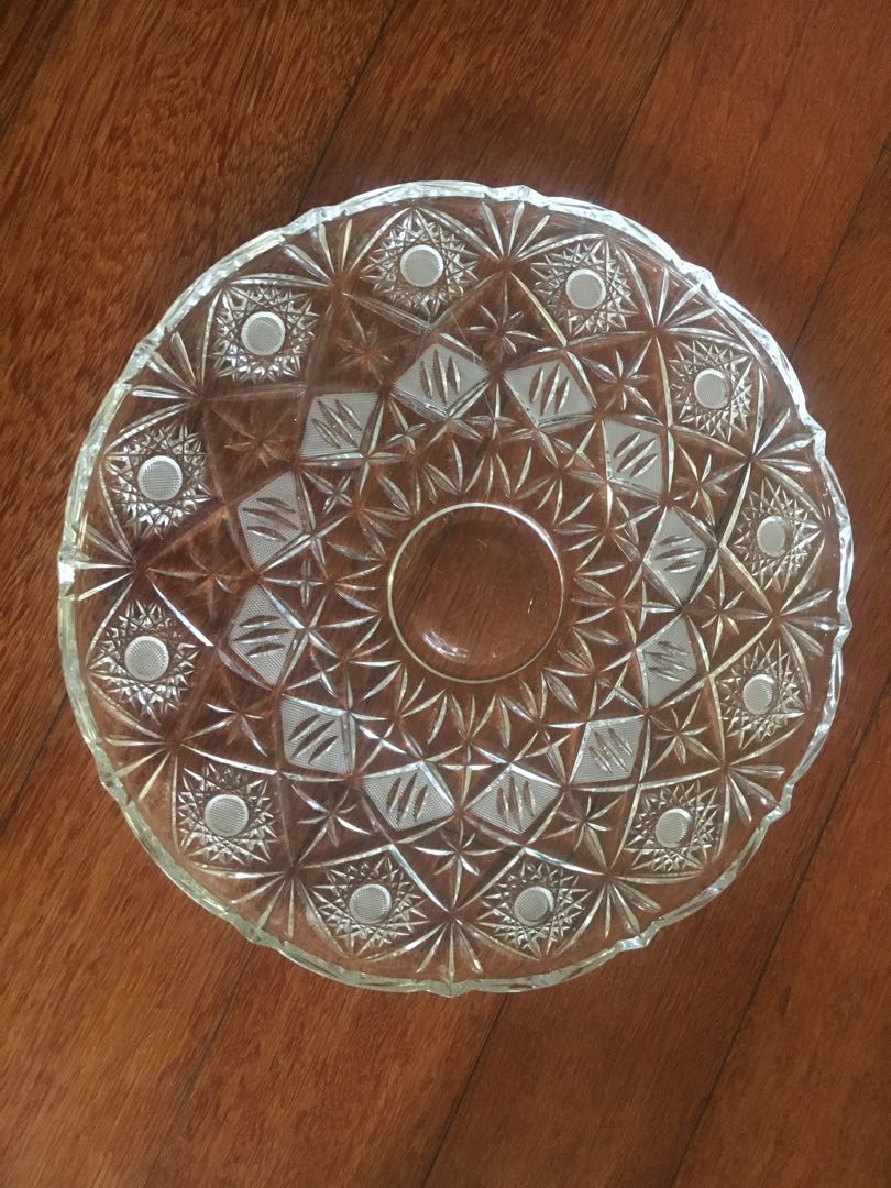 Crystal Serving Plate, Furniture & Home Living, Kitchenware & Tableware ...