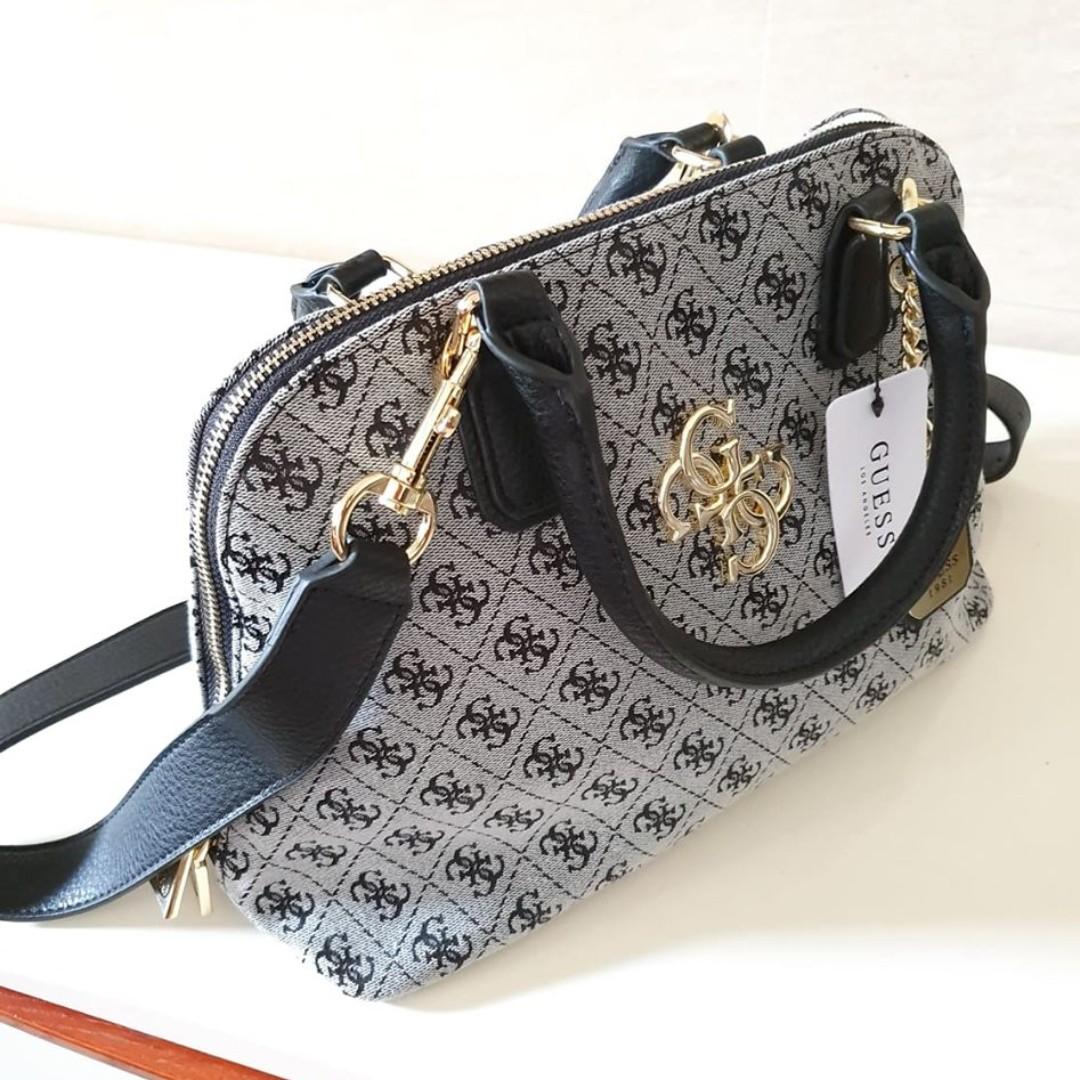 Guess G Logo Dome Satchel Bag with Tag - Black, Women's Fashion, Bags ...