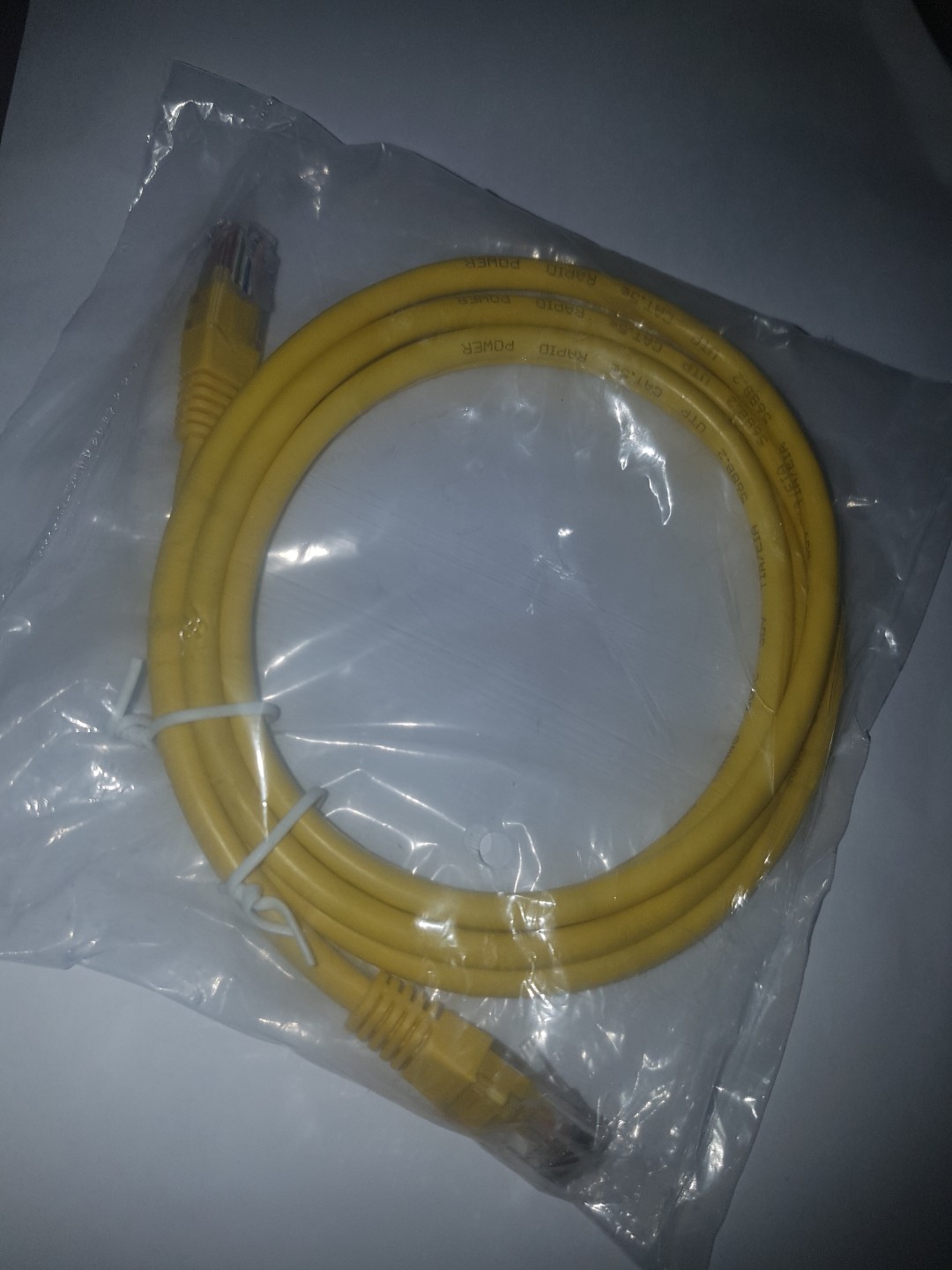 1 Metre yellow RJ45 Cat 5e Cable, Computers & Tech, Parts & Accessories ...