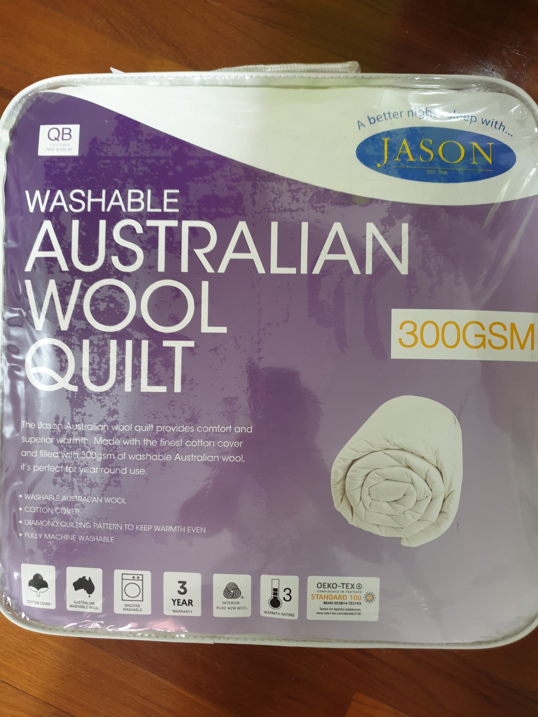 Brand New Jason Washable Australian Wool Quilt(300gsm), Furniture ...