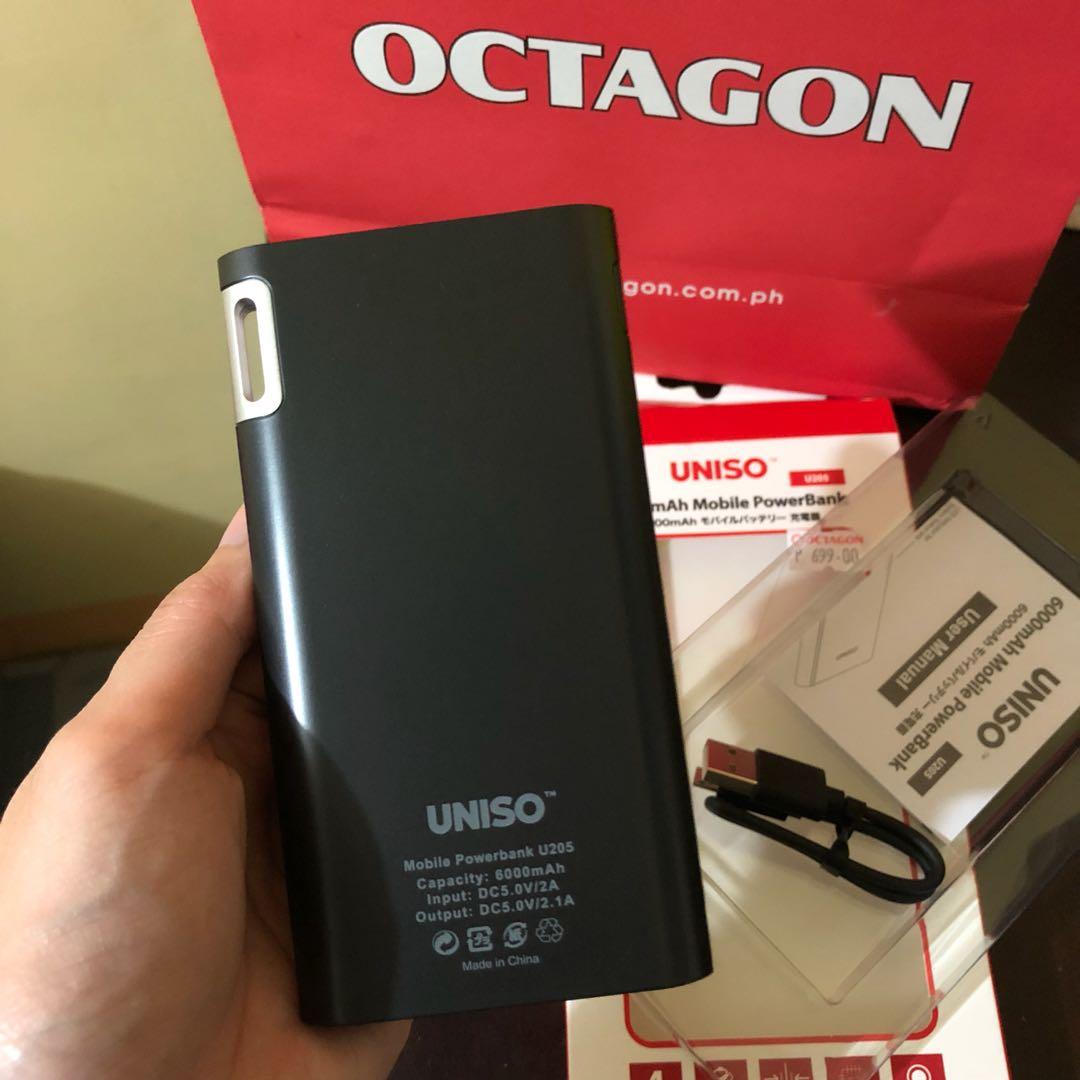 Brand New UNISO Powerbank 6,000mAh, Mobile Phones & Gadgets, Mobile ...