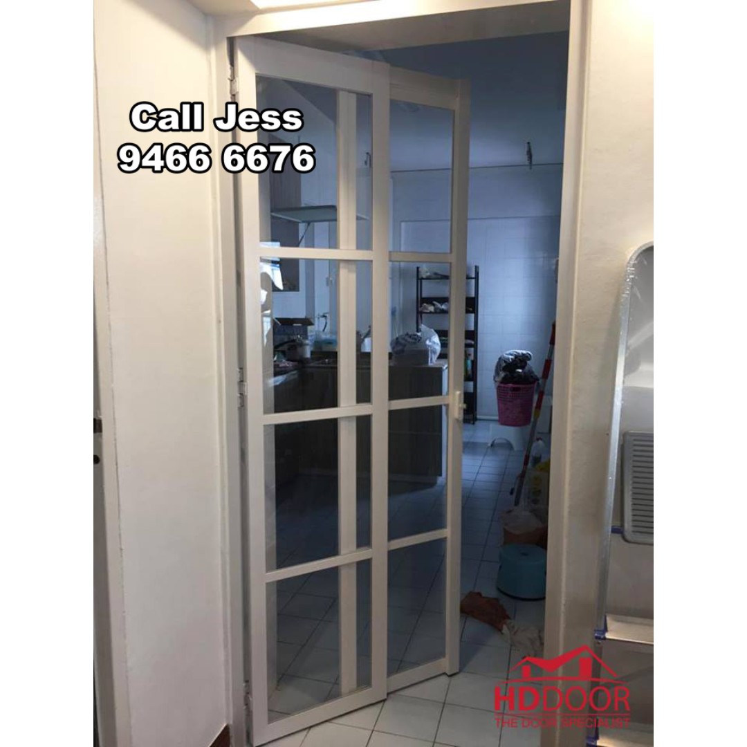 HDB Slide & Swing Design Kitchen and Toilet Door, Home Services ...