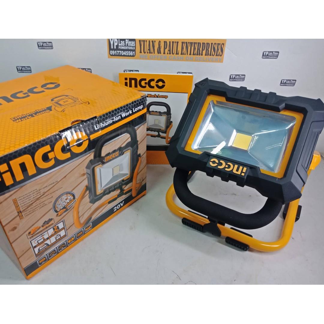 INGCO Cordless Li-ion Work lamp CWLI2002 (20V) (Yellow), Furniture ...