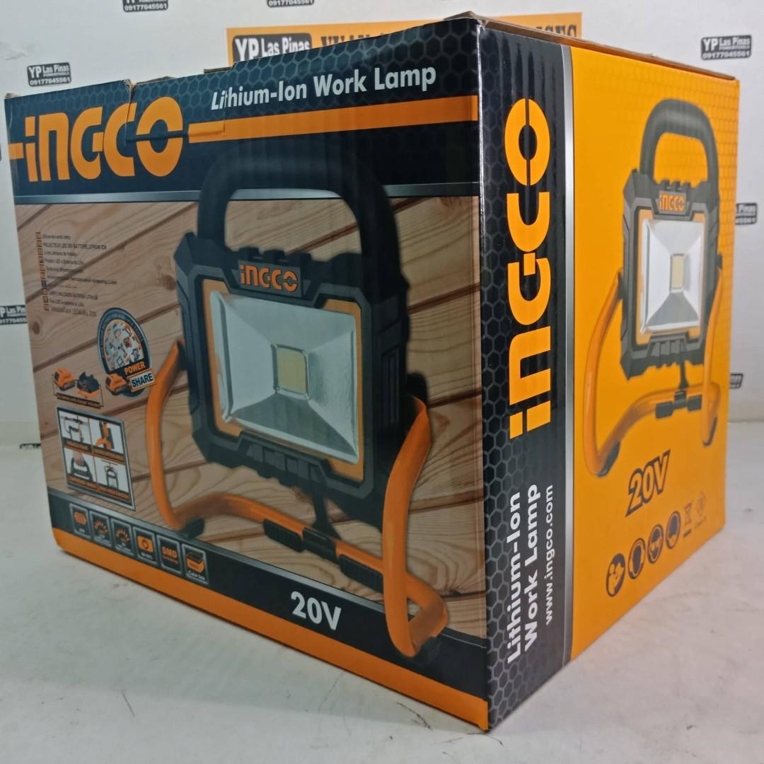 INGCO Cordless Li-ion Work lamp CWLI2002 (20V) (Yellow), Furniture ...