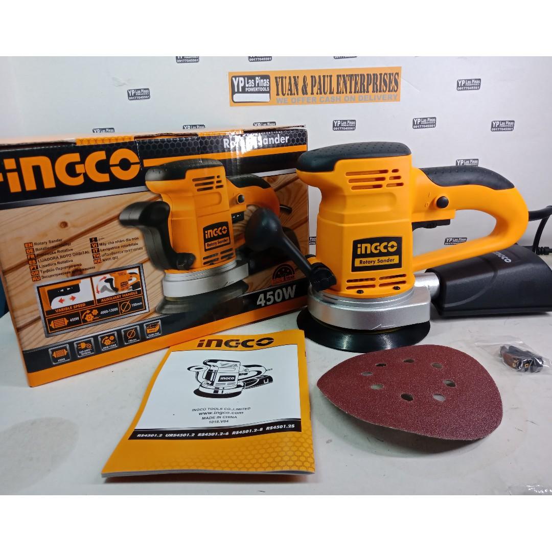 INGCO Rotary Sander 450W R54501.2 (Orange), Furniture & Home Living ...