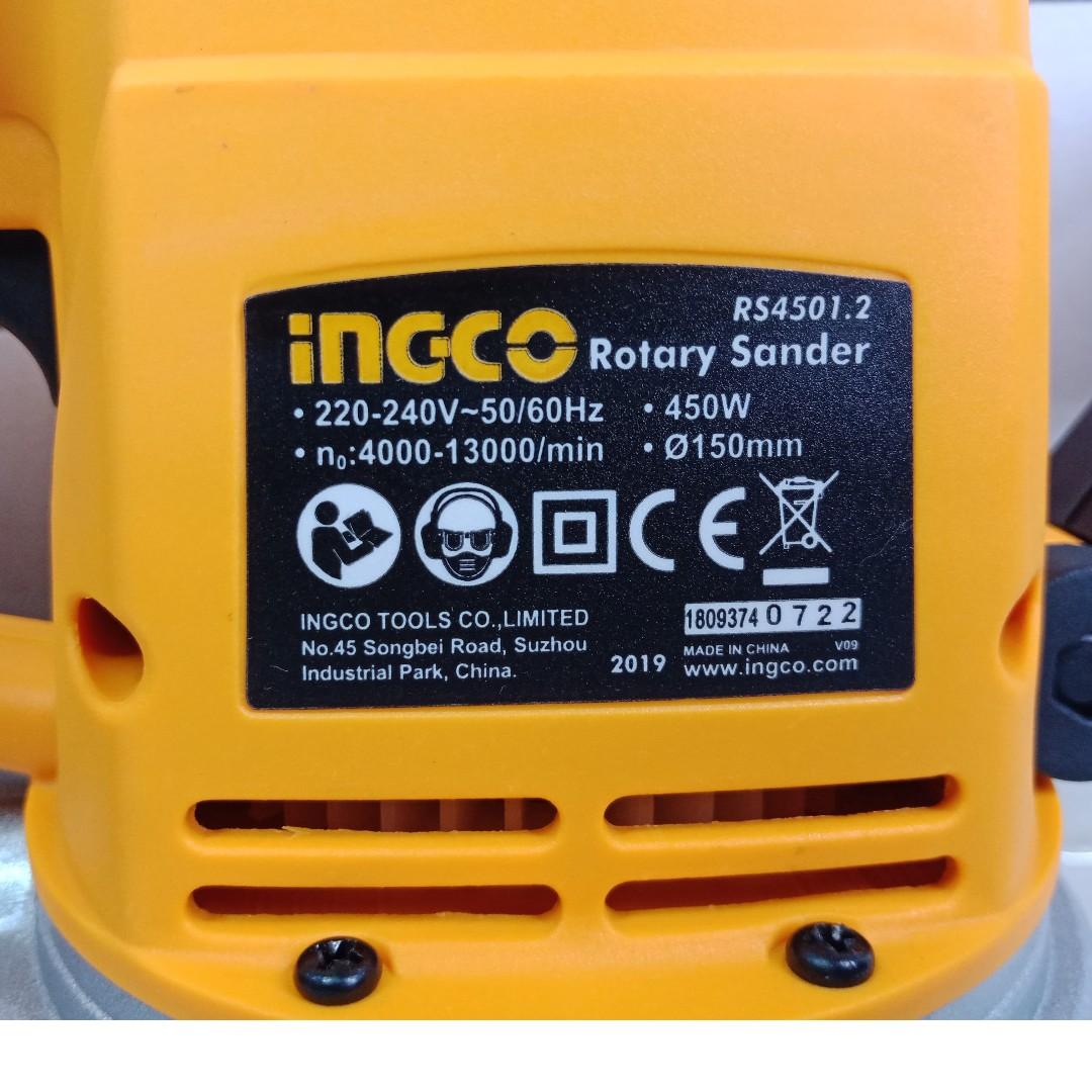 INGCO Rotary Sander 450W R54501.2 (Orange), Furniture & Home Living ...