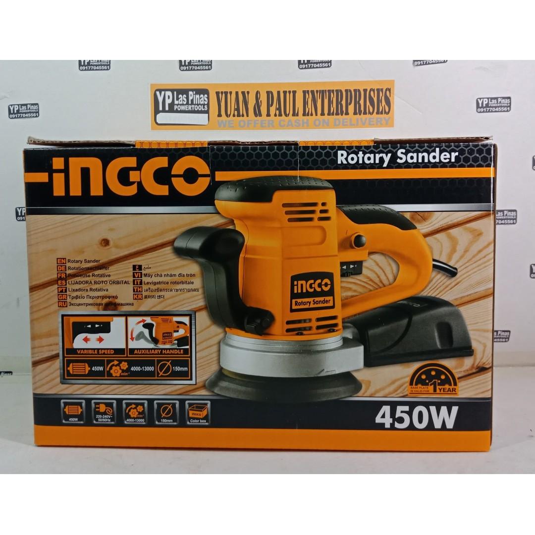 INGCO Rotary Sander 450W R54501.2 (Orange), Furniture & Home Living ...