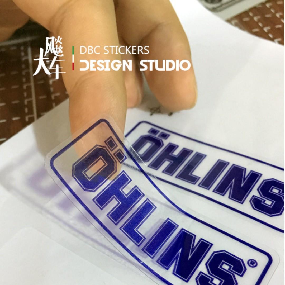 OHLINS suspension decal sticker suspensions black blue transparent ...