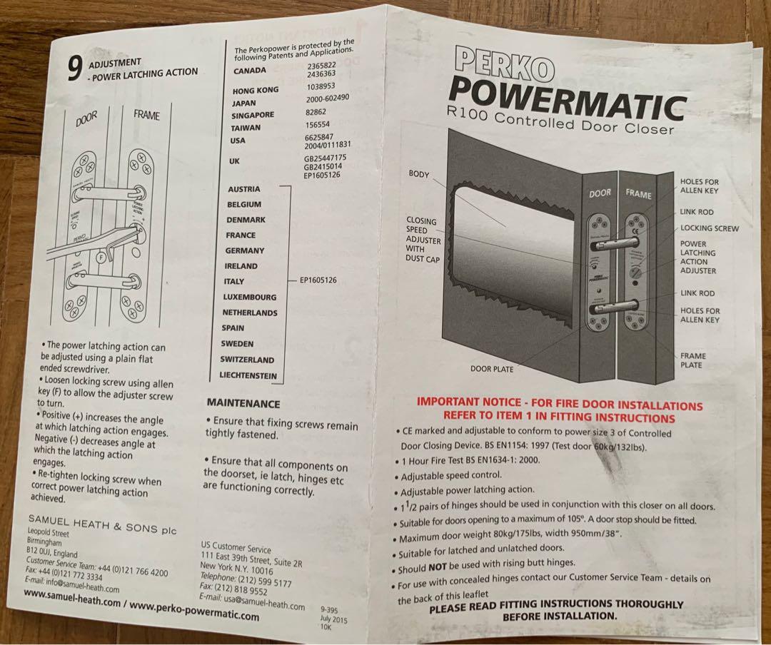 Perko Powermatic R100 Hydraulic Satin Chrome Door Closer, Everything ...