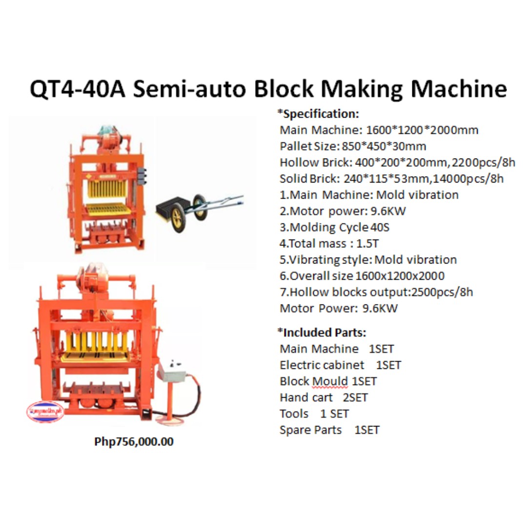 QT4-40A Semi-auto Block Making Machine, Commercial & Industrial ...