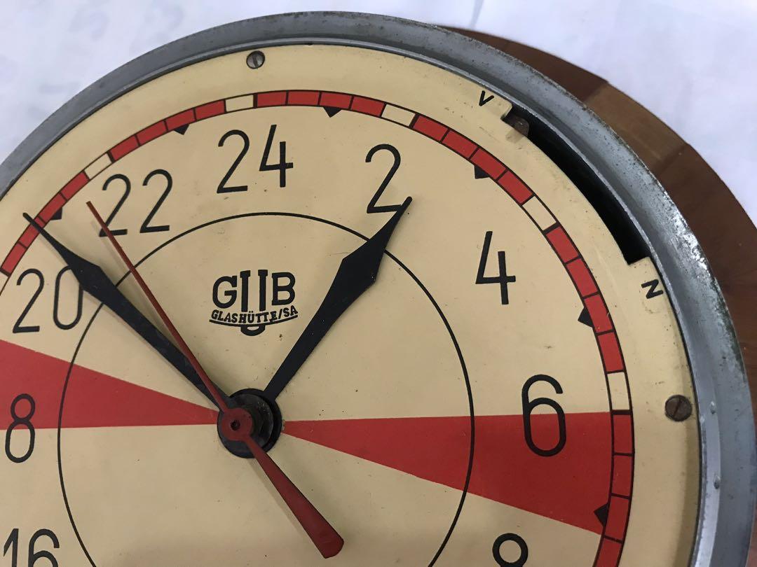 Vintage Glashutte vintage German navy boat/ship submarine cabin clock ...