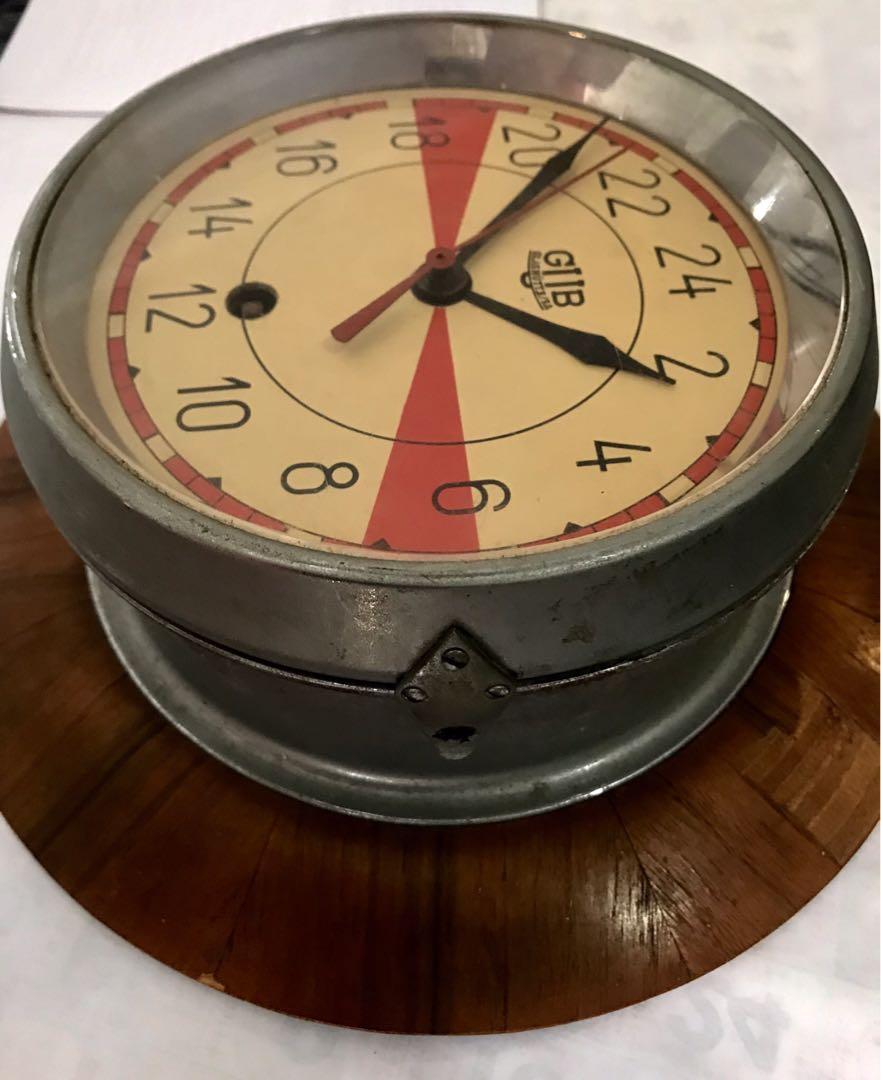 Vintage Glashutte vintage German navy boat/ship submarine cabin clock ...