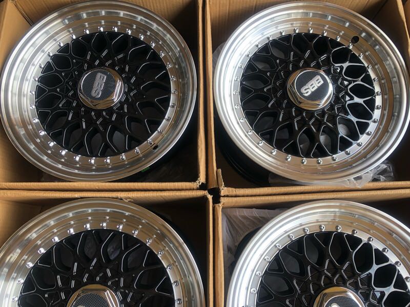 17" BBS RS Mesh Black mags code QC112 4Holes pcd 100-114 Brandnew, Car ...