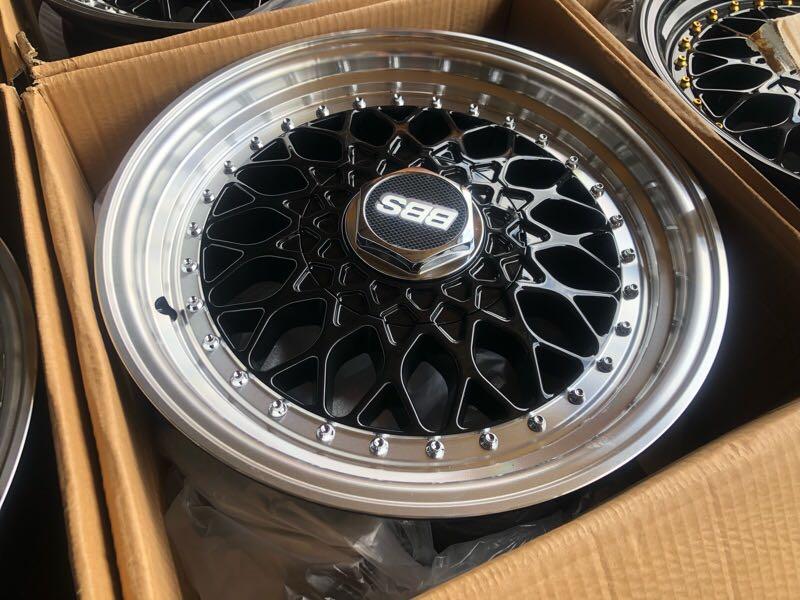 17" BBS RS Mesh Black mags code QC112 4Holes pcd 100-114 Brandnew, Car ...