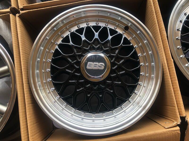 17" BBS RS Mesh Black mags code QC112 4Holes pcd 100-114 Brandnew, Car ...