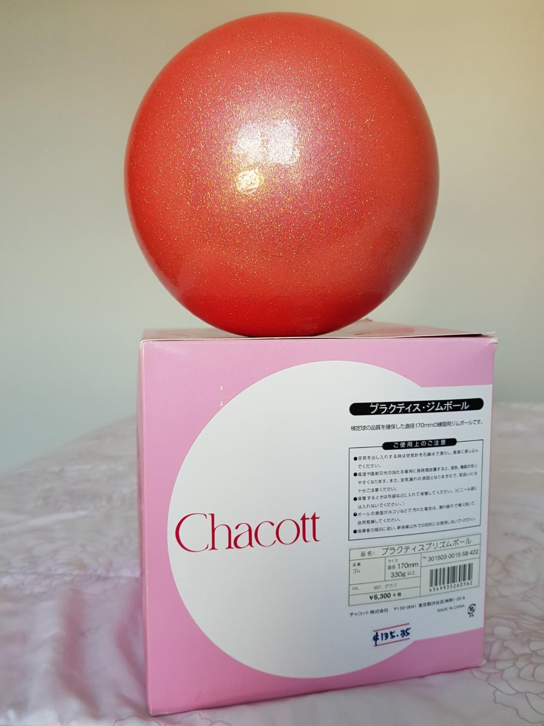 Rhythmic gymnastics Chacott 17cm ball (guava), Sports Equipment, Sports ...