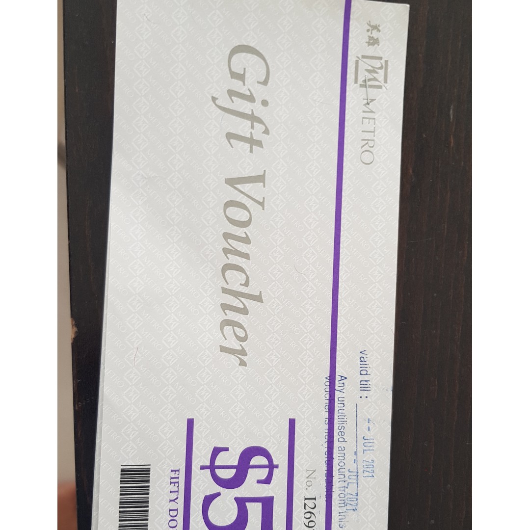 Metro Gift Voucher 10x$50, Tickets & Vouchers, Vouchers on Carousell