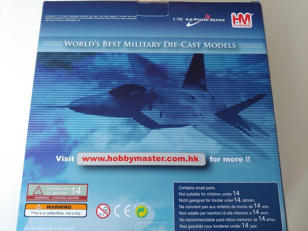1:72 HobbyMaster Lockheed F-22 Raptor HA2807, Hobbies & Toys, Toys ...