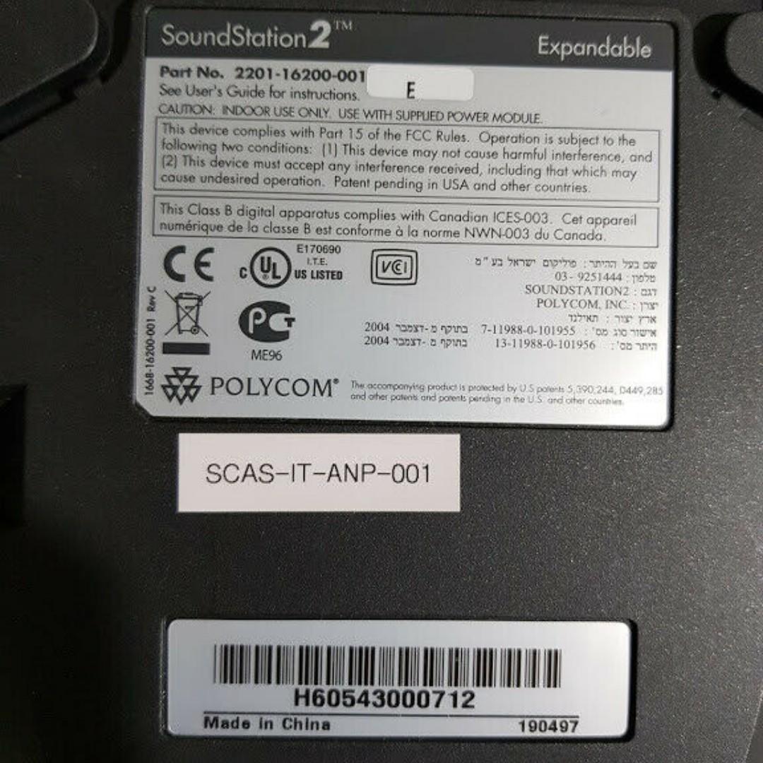 Polycom Soundstation 2 2200-16200-015 Rev. C Incl. Universal Module ...