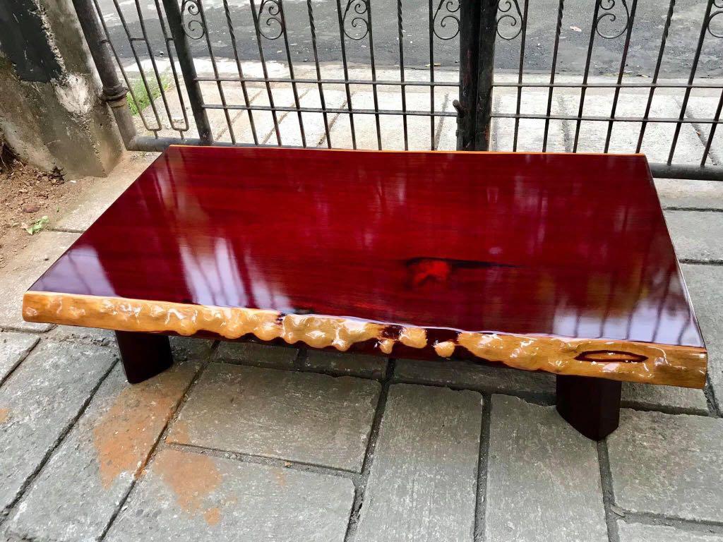 Solid Wood Slab Coffee Table, Furniture & Home Living, Furniture ...