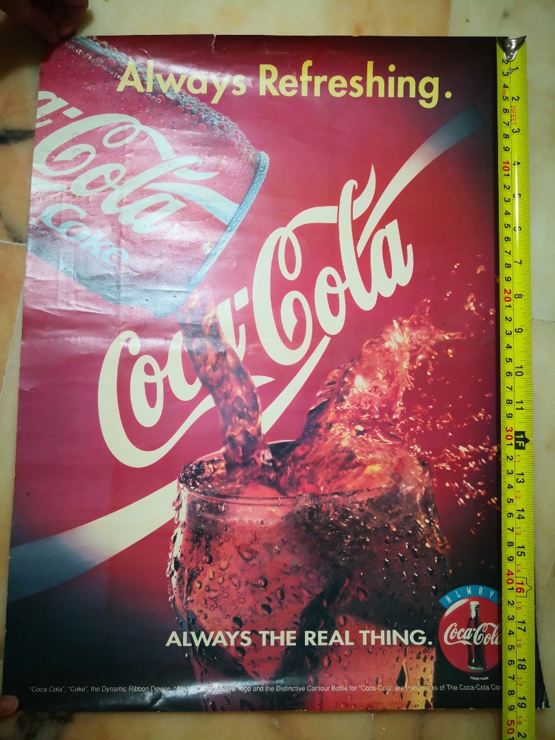 Vintage Coke poster, Coca-Cola, retro, old, the real thing, Hobbies ...