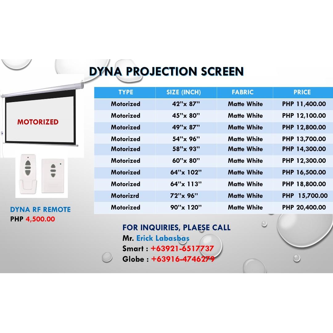 DYNA PROJECTION SCREEN, TV & Home Appliances, TV & Entertainment ...