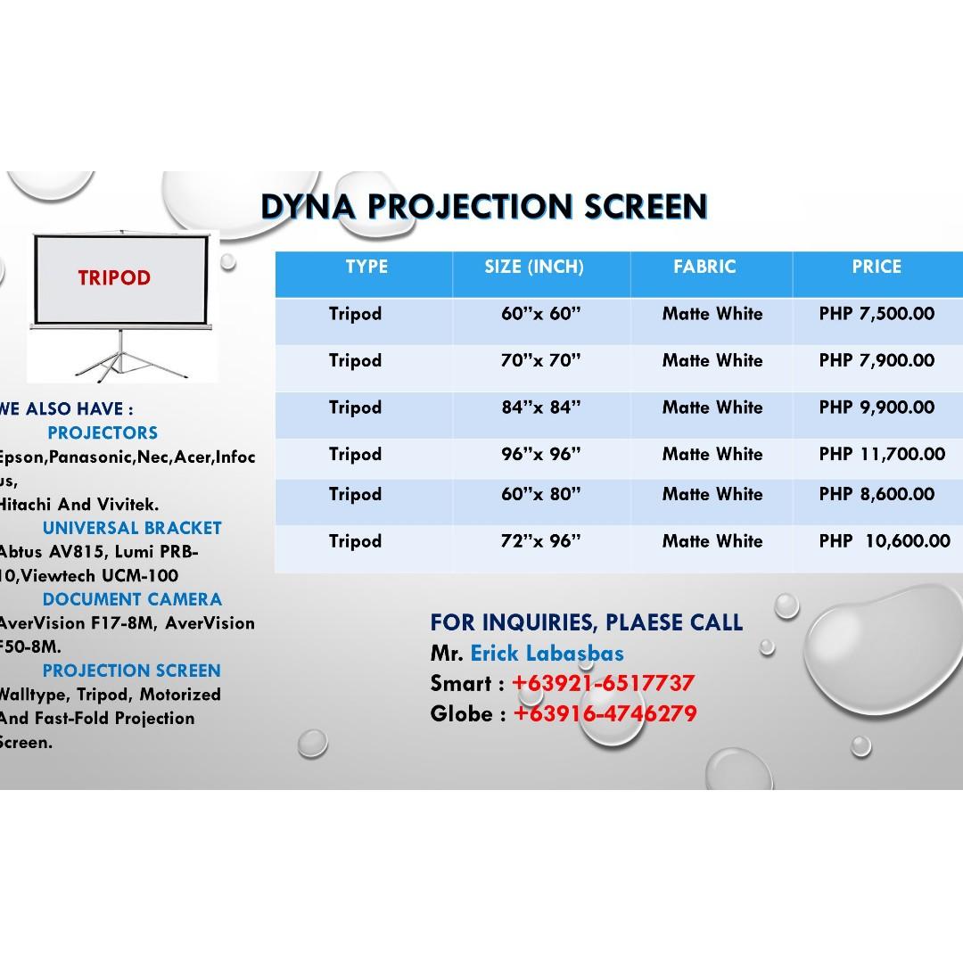 DYNA PROJECTION SCREEN, TV & Home Appliances, TV & Entertainment ...