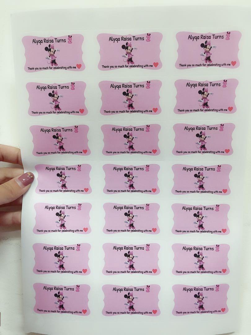 Kids Birthday Party Goodie Bag Sticker Labels Name Stickers, Hobbies ...
