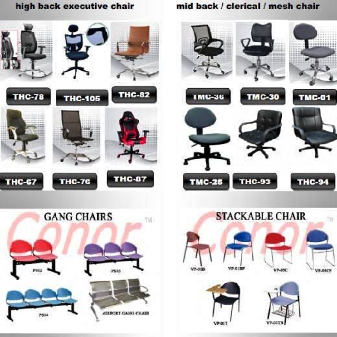 Low-Back, Mid-Back AND High-Back Office Chair, Furniture & Home Living ...