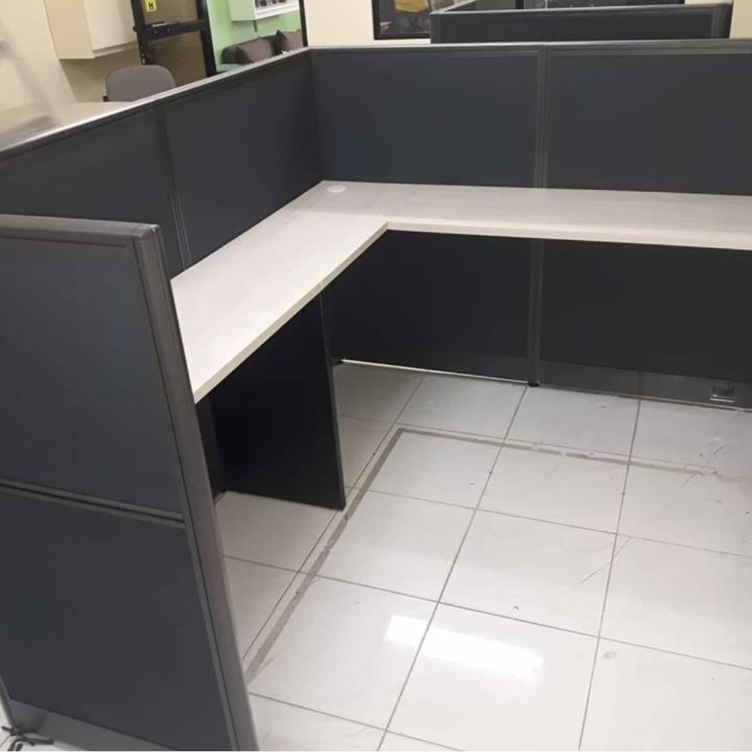 Modular Office Cubicle Partition with Table, Furniture & Home Living ...