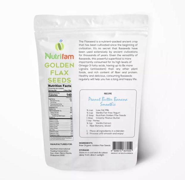 Nutrifam chia seeds and flax seeds (pair), Health & Nutrition, Health ...