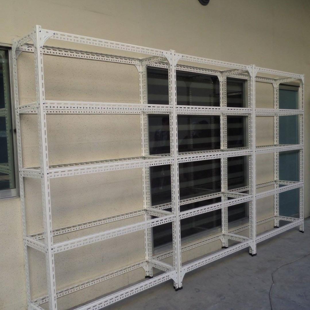 Steel Rack - slotted Bolt and Nut wood shelve an metal frame, Furniture ...