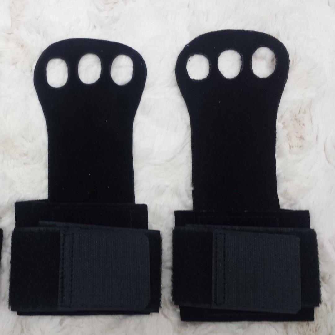 3 holes leather gymnastic grips, crossfit and pull ups, Sports ...