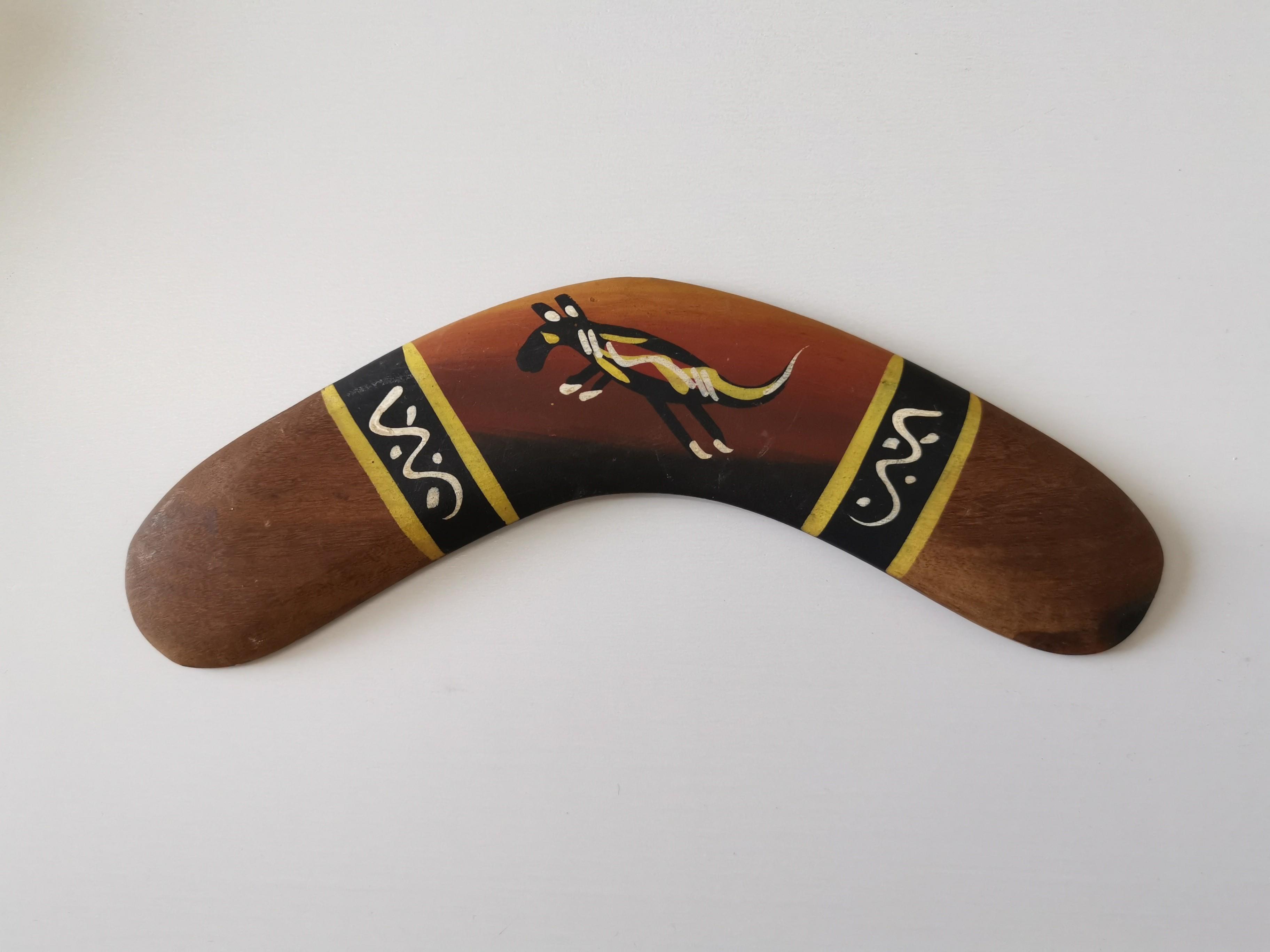 Australia Vintage Aboriginal art boomerang Bunabiri Hand Painted ...