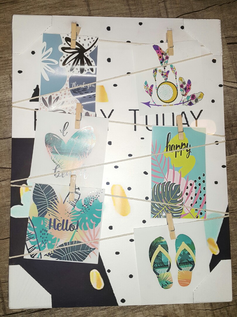 Brand new stylish wooden photo board with clips, Furniture & Home ...
