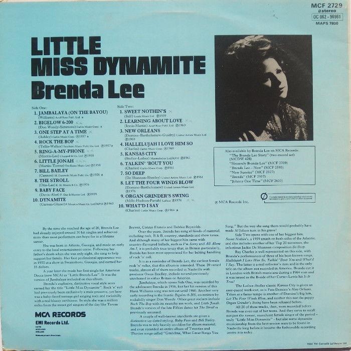 Brenda Lee Little Miss Dynamite 1976 UK MCA MCF 2729 stereo 12" 33rpm ...