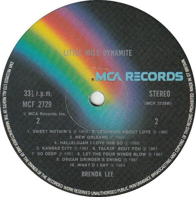 Brenda Lee Little Miss Dynamite 1976 UK MCA MCF 2729 stereo 12" 33rpm ...