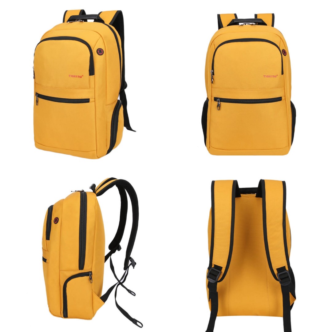 Back to School AntiTheft Laptop Bag Backpack Bagpack EDC Yellow Bright ...