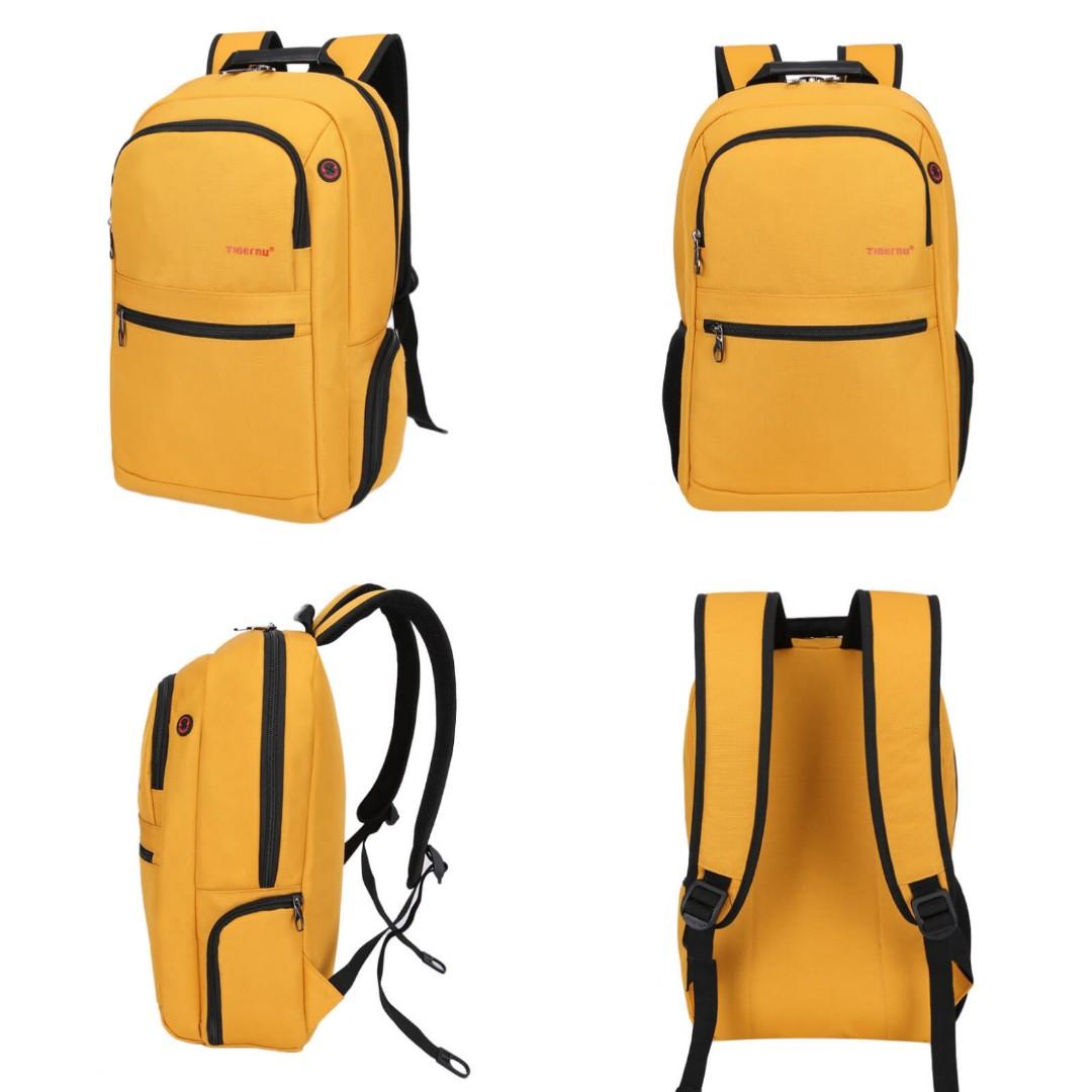 Back to School AntiTheft Laptop Bag Backpack Bagpack EDC Yellow Bright ...