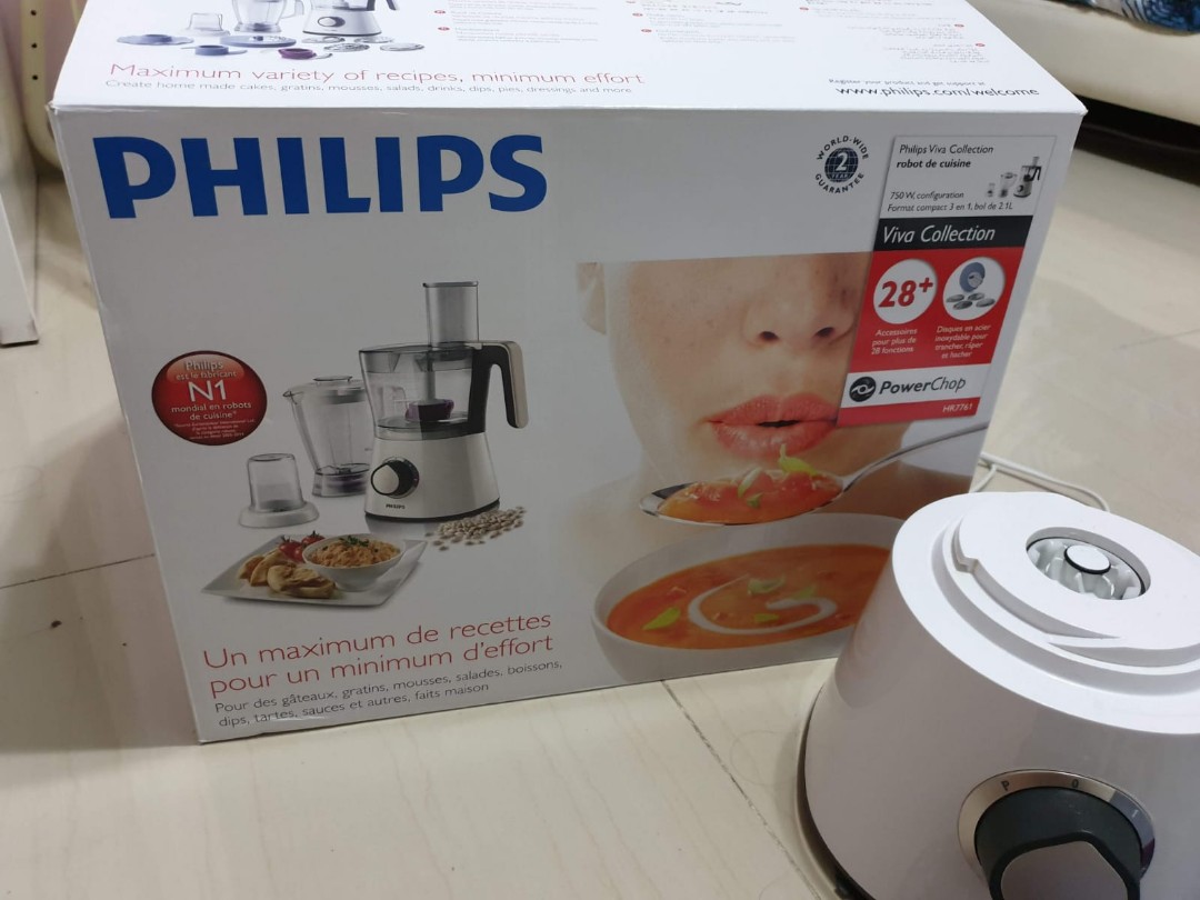 Philips 750W food processor. -Blender, mixer, grinder, slicer, kneeder ...