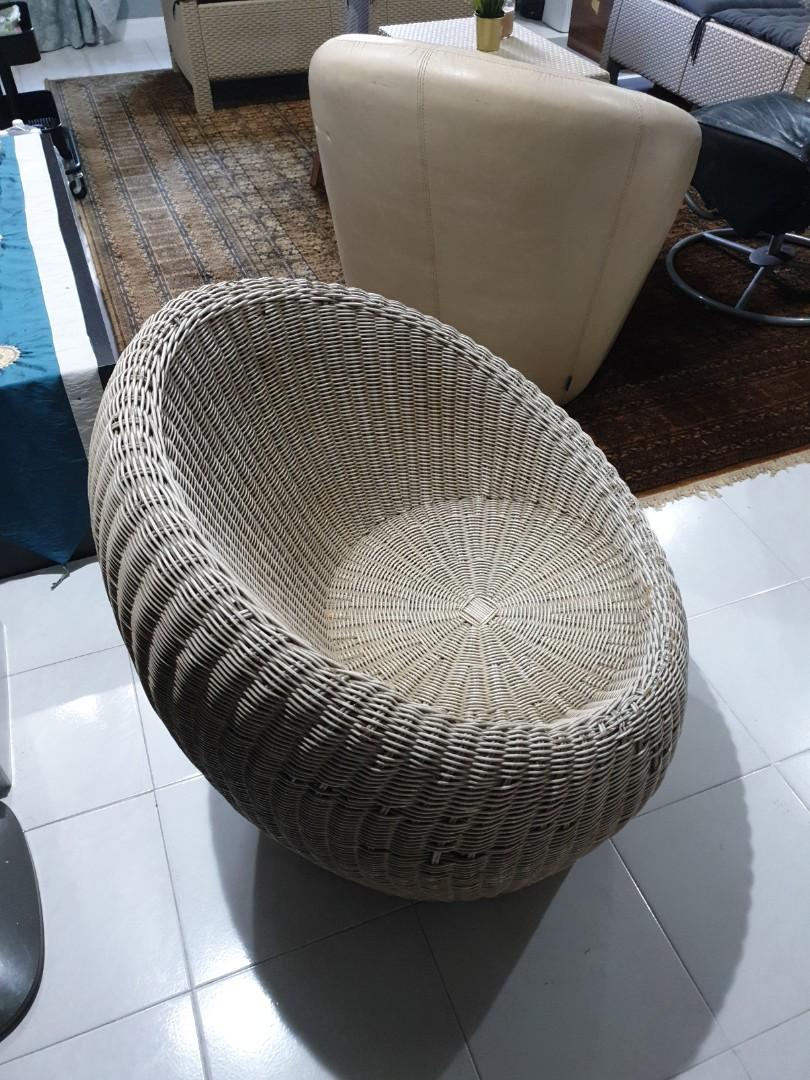 Rattan round armchair, Furniture & Home Living, Furniture, Chairs on ...