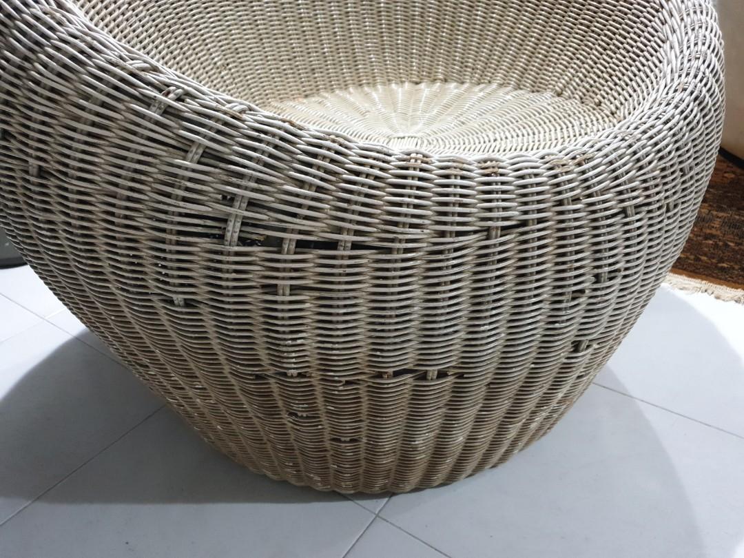 Rattan round armchair, Furniture & Home Living, Furniture, Chairs on ...