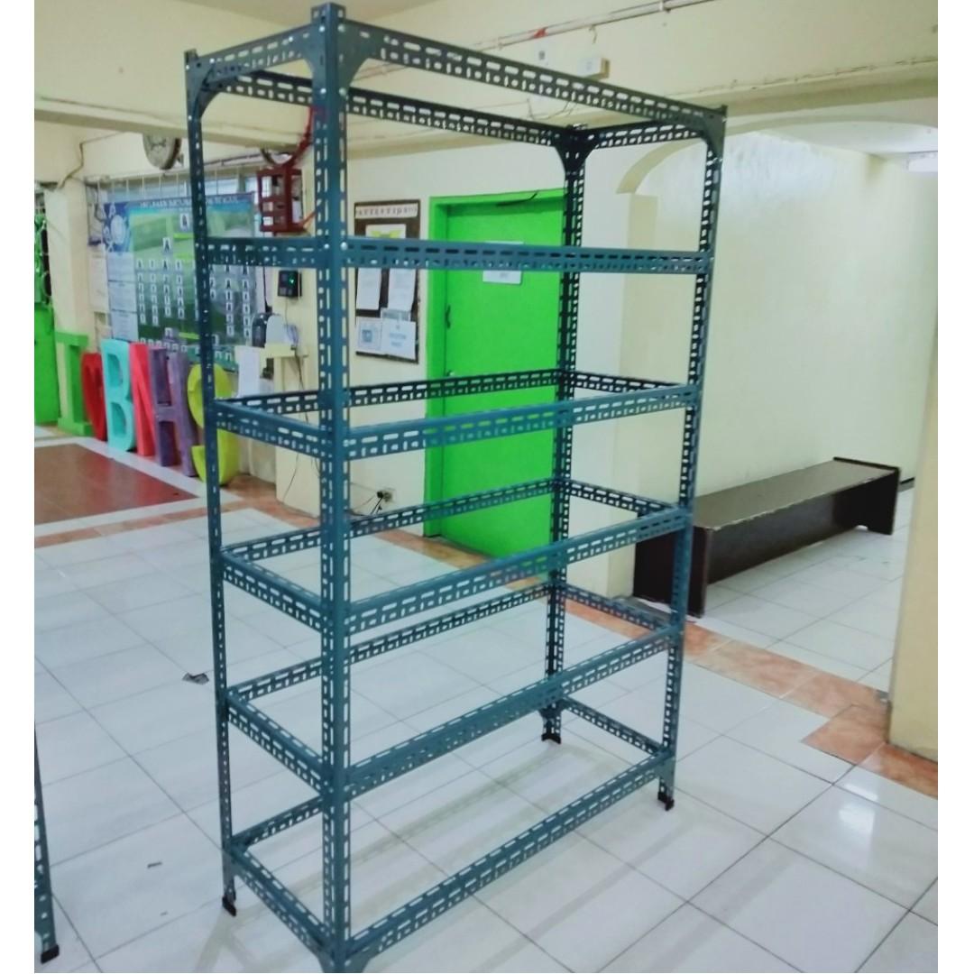 Steel Rack - Metal Frame Slotted Angle Bar Bolt and Nut Display Rack ...