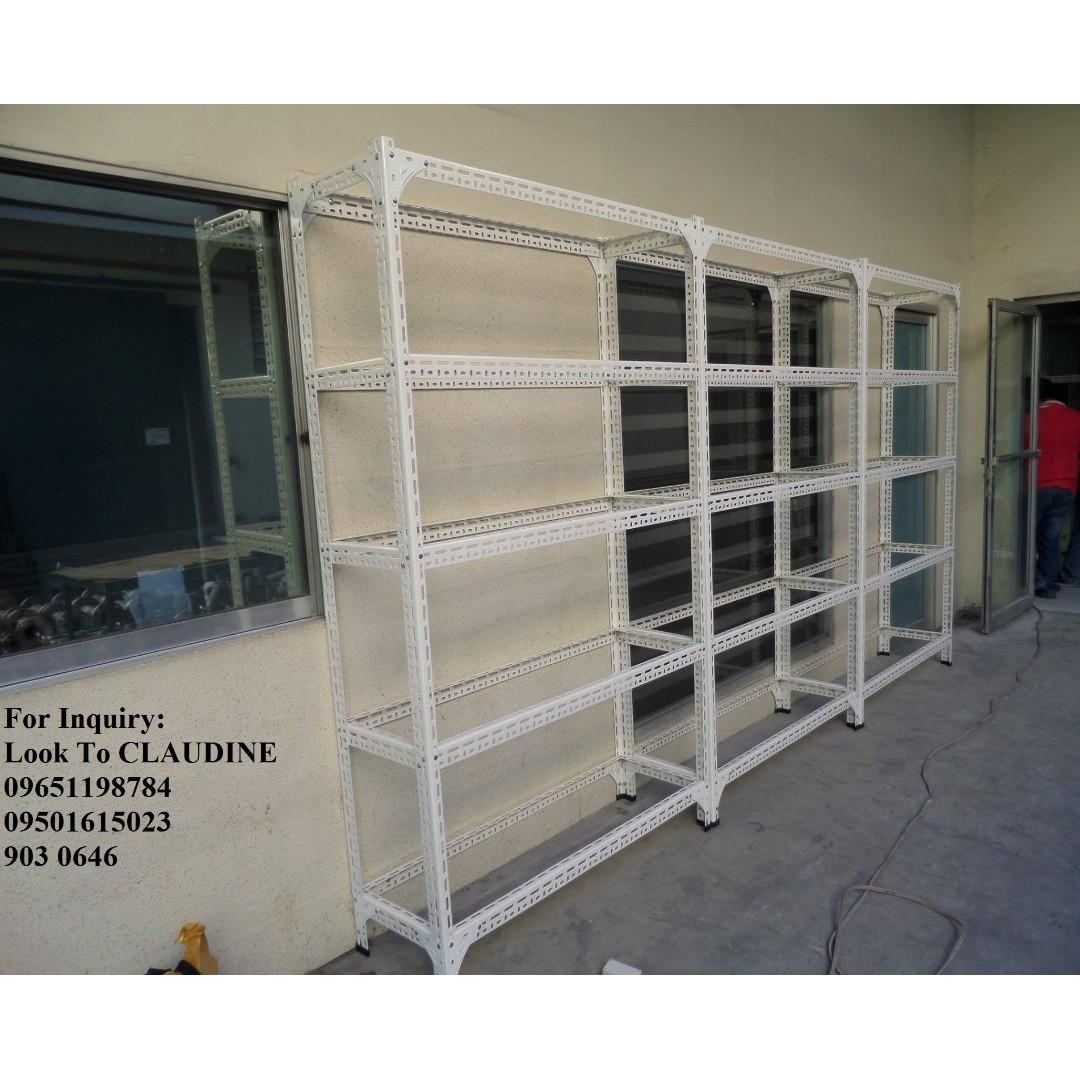 Steel Rack - Metal Frame Slotted Angle Bar Bolt and Nut Display Rack ...