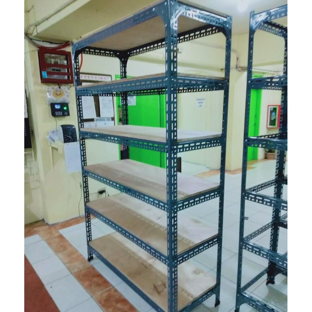 Steel Rack - Metal Frame Slotted Angle Bar Bolt and Nut Display Rack ...