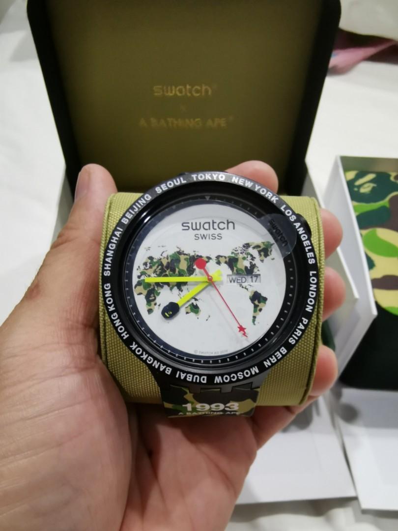 Swatch X Bape, Luxury, Watches on Carousell